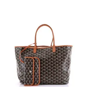 Goyard Saint Louis Tote Coated Canvas Pm - Brown