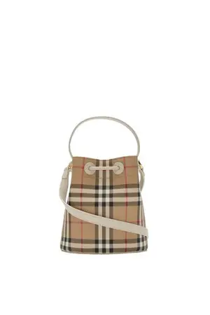 Burberry Mini Check Bucket Bag - Archive Beige/soap Beige