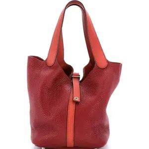 Hermès Picotin Lock Bag Bicolor Clemence MM Red
