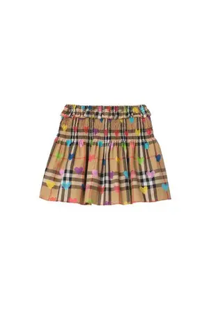 Burberry Heart Check Cotton Skirt