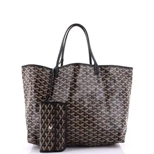 Goyard Saint Louis Tote Coated Canvas Gm - Black