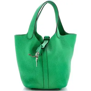 HERMES Monochrome Picotin Lock Bag Clemence Pm
