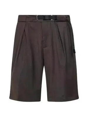 WHITE SAND Belted Pleated Shorts