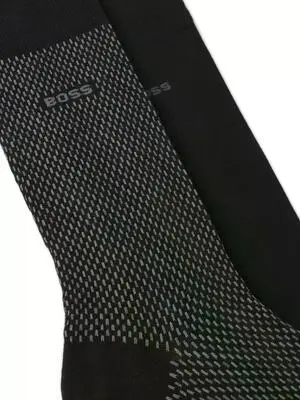 BOSS Patterned Socks - Black