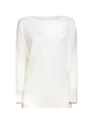 P.a.r.o.s.h Boat Neck Long Sleeve Sweater - White