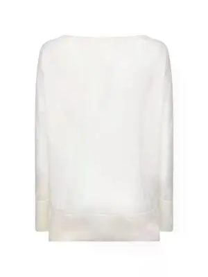 P.a.r.o.s.h Boat Neck Long Sleeve Sweater - White