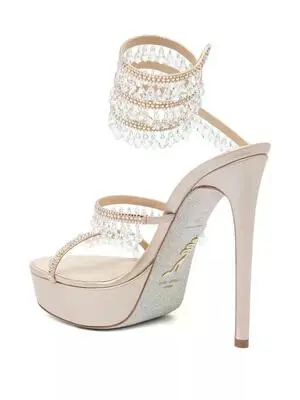 Rene Caovilla Rhinestone Embellished Heeled Sandals