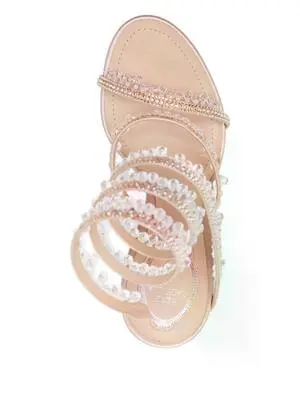 Rene Caovilla Rhinestone Embellished Heeled Sandals