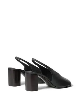 LEMAIRE Square-toe Slingback Pumps - Brown