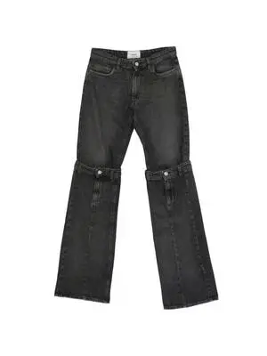 Coperni Open Knee-detail Wide-leg Jeans - Black
