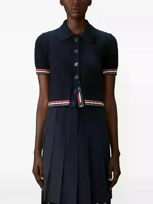 Thom Browne Pointelle Knit Cardigan - Blue