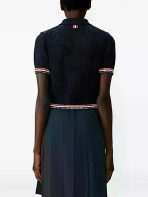 Thom Browne Pointelle Knit Cardigan - Blue