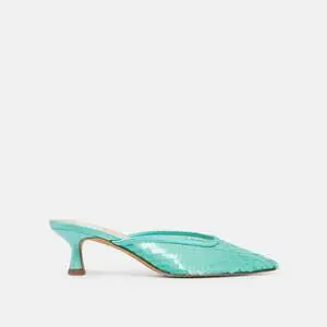DOLCEVITA Cleo Sequin Mules - Aqua Sequin