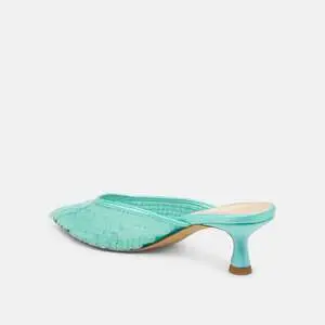 DOLCEVITA Cleo Sequin Mules - Aqua Sequin
