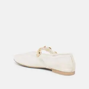 DOLCEVITA Relan Mesh Ballet Flats - White Mesh