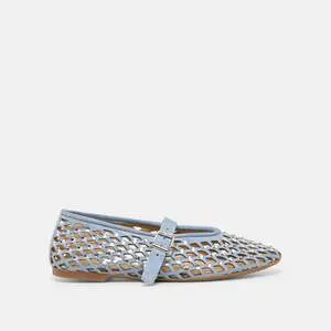 DOLCEVITA Mavin Rhinestone Ballet Flats - Blue Suede