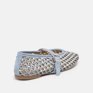 DOLCEVITA Mavin Rhinestone Ballet Flats - Blue Suede