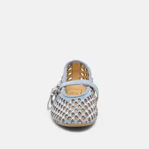 DOLCEVITA Mavin Rhinestone Ballet Flats - Blue Suede