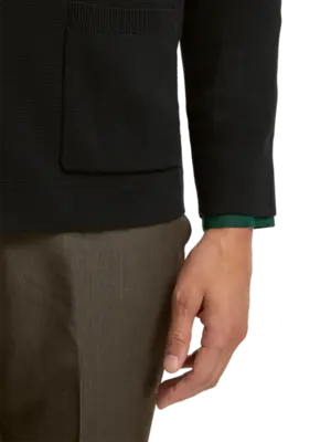PAUL FREDRICK Cotton Notch Lapel Cardigan Sweater