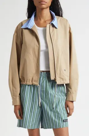 HOMMEGIRLS Cotton Gabardine Bomber Jacket