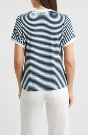 CITY BLUES Striped Ringer T-shirt