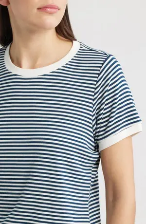 CITY BLUES Striped Ringer T-shirt