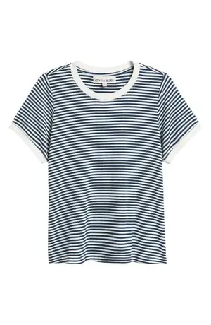 CITY BLUES Striped Ringer T-shirt