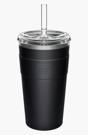 KEEPCUP Cold Cup Thermal With Coffee Straw - Black