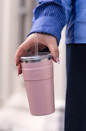 KEEPCUP Cold Cup Thermal With Coffee Straw - Pashmak Pink