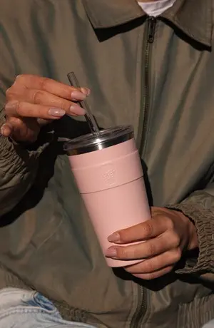 KEEPCUP Cold Cup Thermal With Coffee Straw - Pashmak Pink