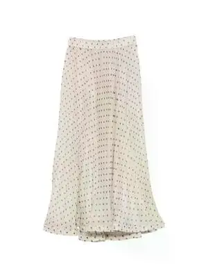 P.a.r.o.s.h Polka-dot Pleated Maxi Skirt - Neutrals