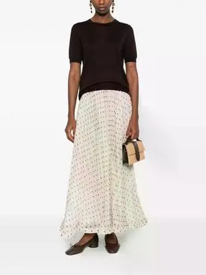 P.a.r.o.s.h Polka-dot Pleated Maxi Skirt - Neutrals