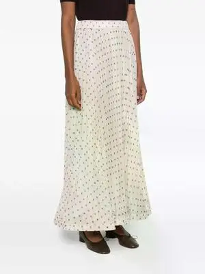 P.a.r.o.s.h Polka-dot Pleated Maxi Skirt - Neutrals