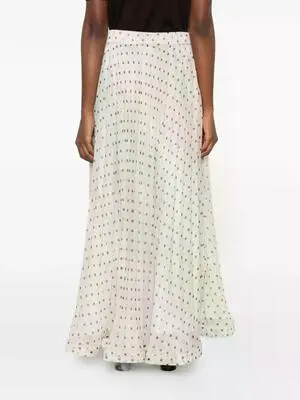 P.a.r.o.s.h Polka-dot Pleated Maxi Skirt - Neutrals