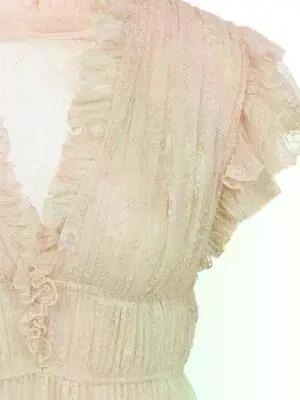 Alberta Ferretti Lace Ruffled Dress