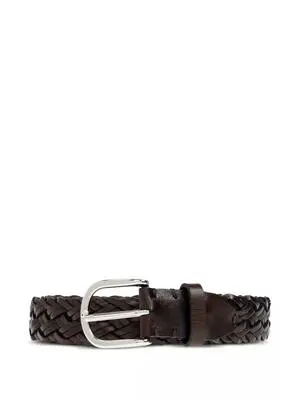 Brioni Braided Leather Belt - Brown