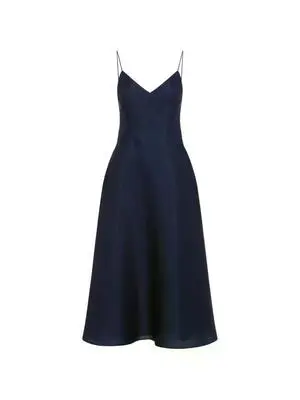 Alberta Ferretti V-neck A-line Midi Dress