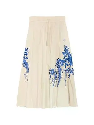 P.a.r.o.s.h Floral-embroidered Maxi Skirt - Neutrals