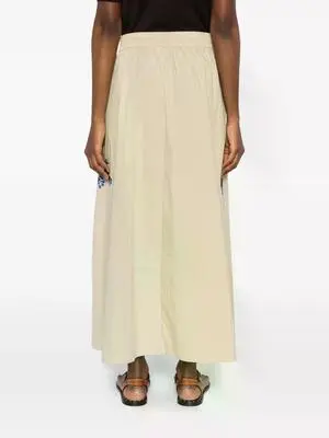 P.a.r.o.s.h Floral-embroidered Maxi Skirt - Neutrals