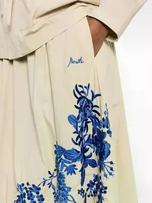 P.a.r.o.s.h Floral-embroidered Maxi Skirt - Neutrals