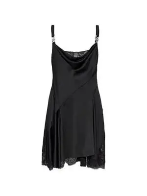 Versace Satin Lace-trimmed Mini Dress