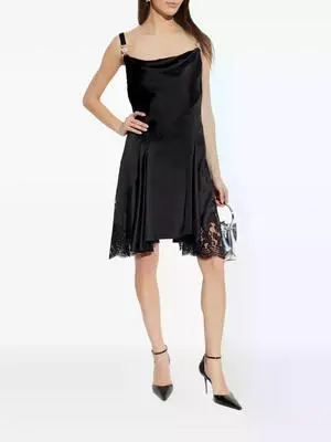 Versace Satin Lace-trimmed Mini Dress