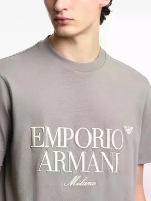 Emporio Armani Heavy Jersey T-shirt With Embossed Logo Embroidery
