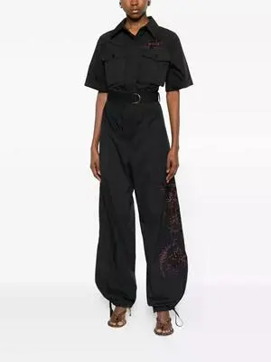 P.a.r.o.s.h Flower Embroidered Jumpsuit - Black