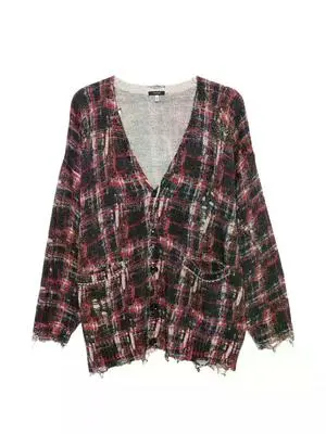 R13 Oversized Checked Cardigan