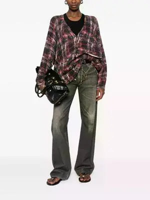R13 Oversized Checked Cardigan