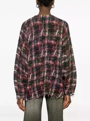 R13 Oversized Checked Cardigan
