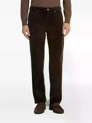 Zegna Corduroy Straight Leg Jeans - Brown