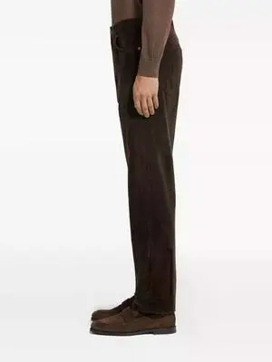 Zegna Corduroy Straight Leg Jeans - Brown