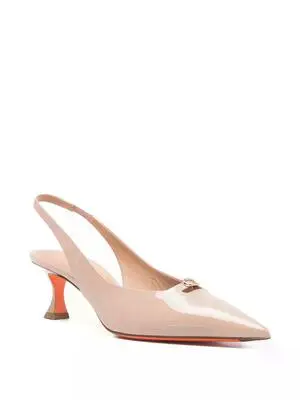 Santoni Point-toe Slingback Pumps